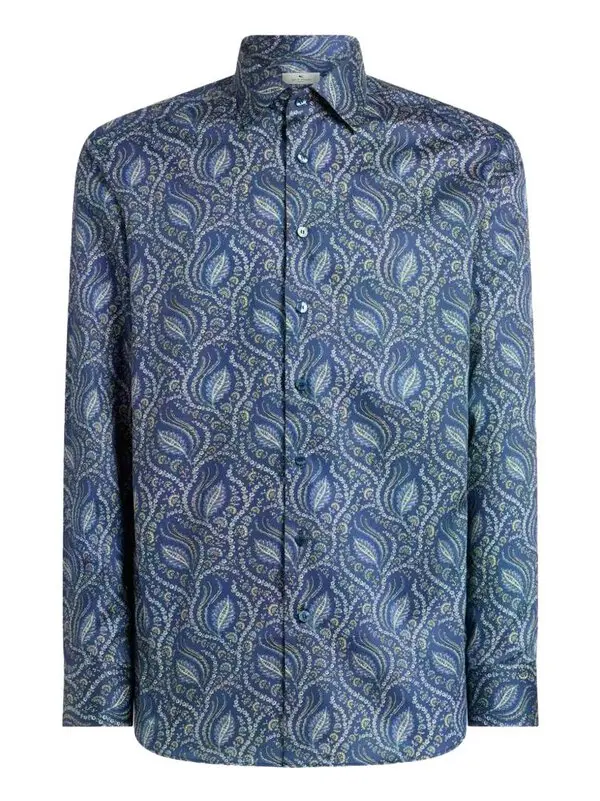 Etro Paisley Foliage Shirt - Blue