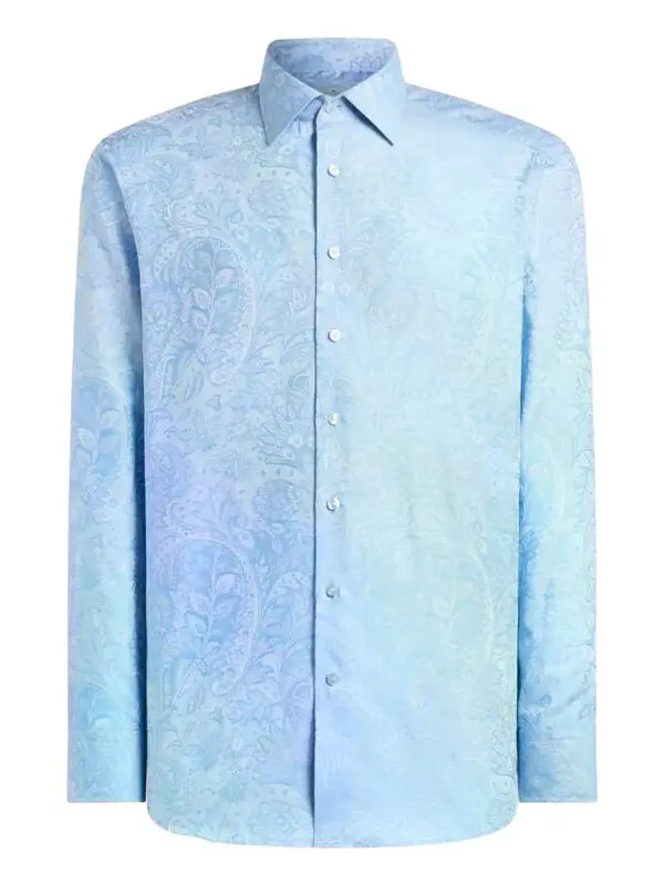 Etro Floral-jacquard Shirt - Blue