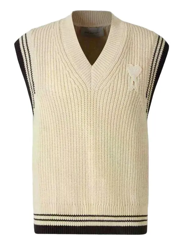 Ami Ribbed Knit Vest - Neutrals
