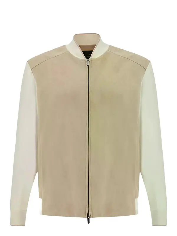 Paul & Shark Aqualeather-panel Bomber Jacket - Neutrals