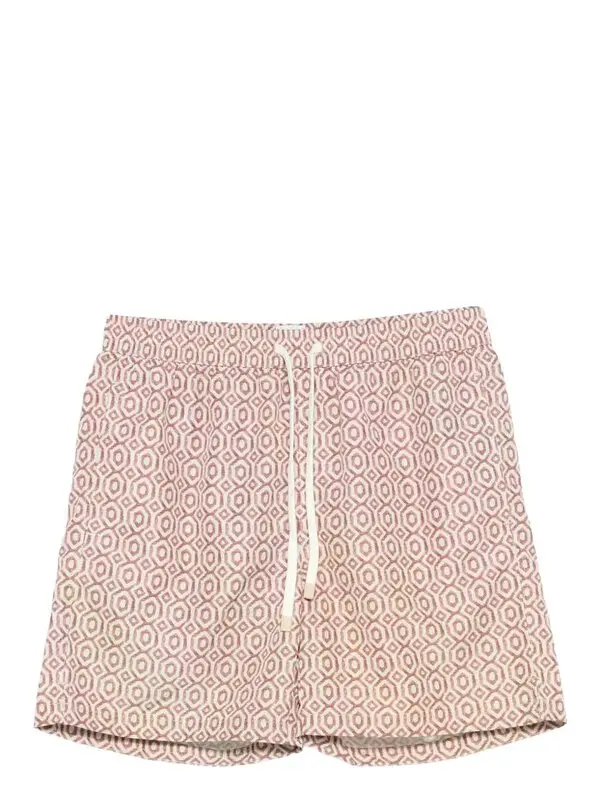 Eleventy Geometric-print Swim Shorts - Neutrals