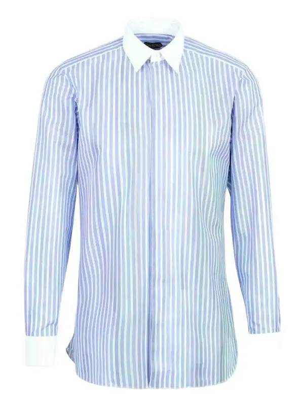 TOM FORD Striped Button Shirt - Blue