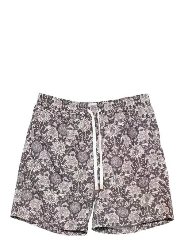Eleventy Printed Swim Shorts - Black