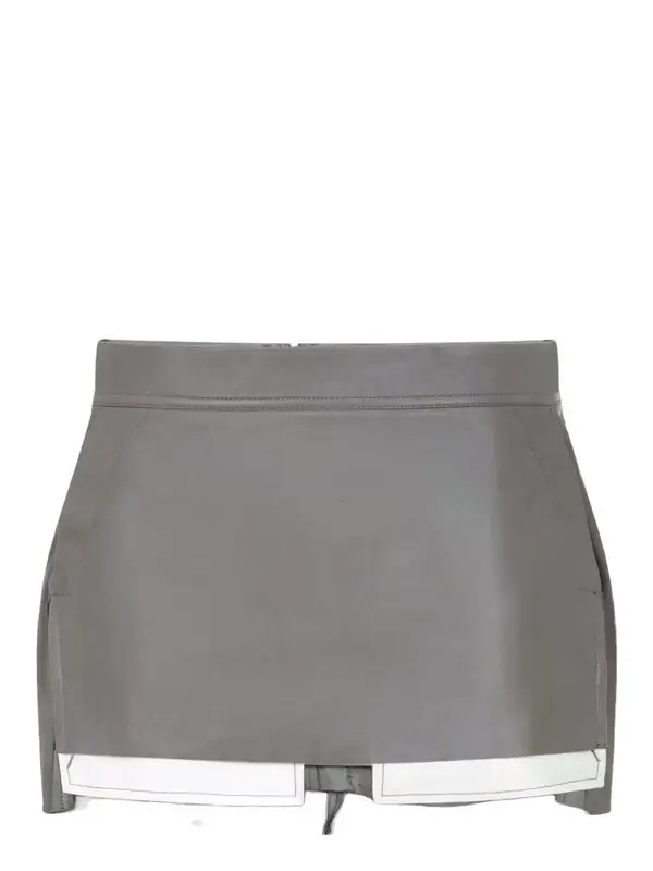 Rick Owens Mini Leather Skirt - Grey