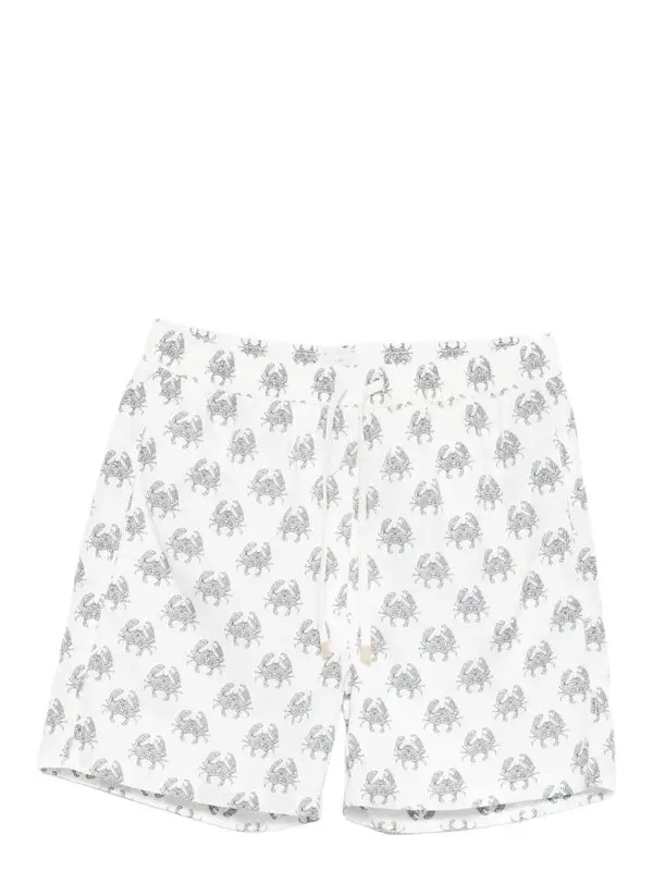 Eleventy Crab-print Swim Shorts - White