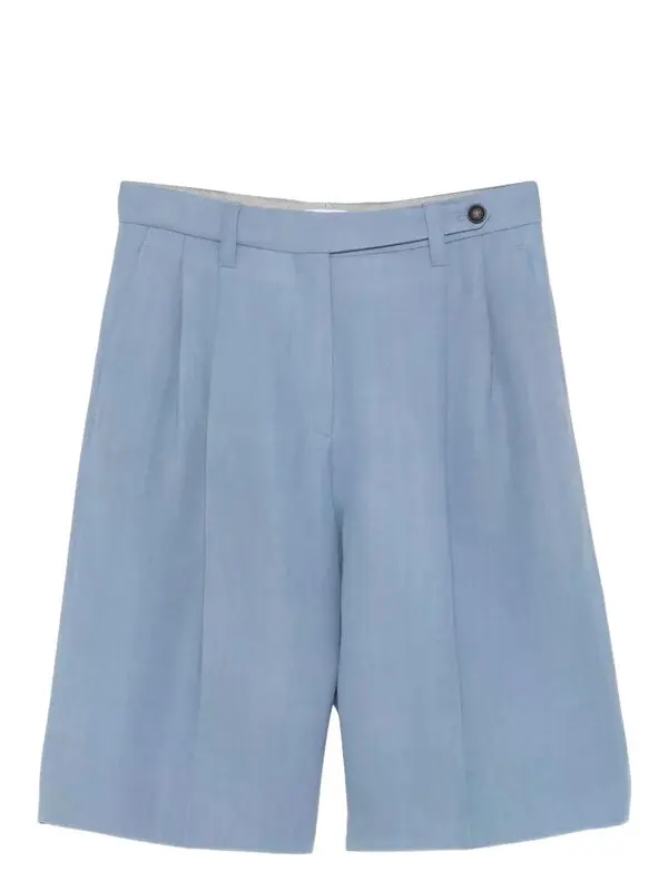 Brunello Cucinelli Pleated Mid-rise Shorts - Blue