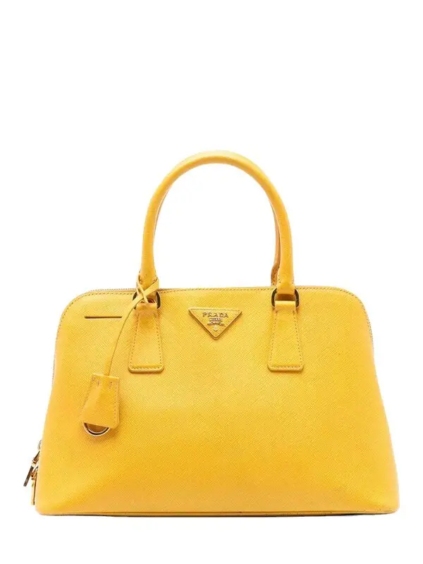 Prada Saffiano Lux Promenade Satchel - Yellow