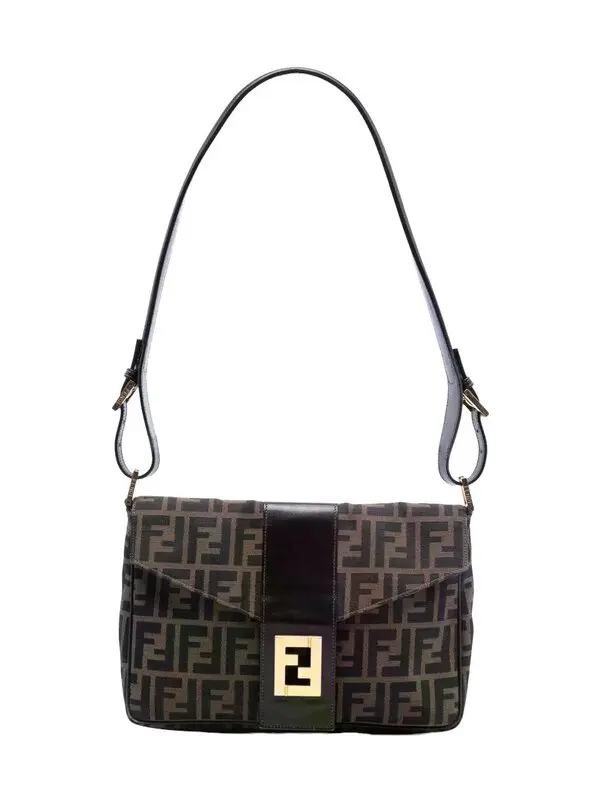 Fendi 20th Century Zucca Canvas Flap Shoulder Bag - Brown