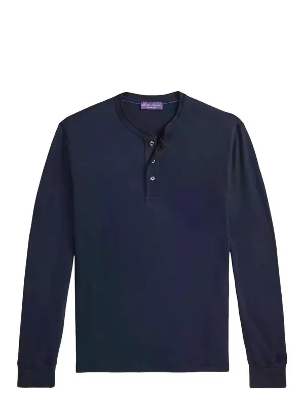 Ralph Lauren Purple Label Henley Long-sleeve T-shirt - Blue