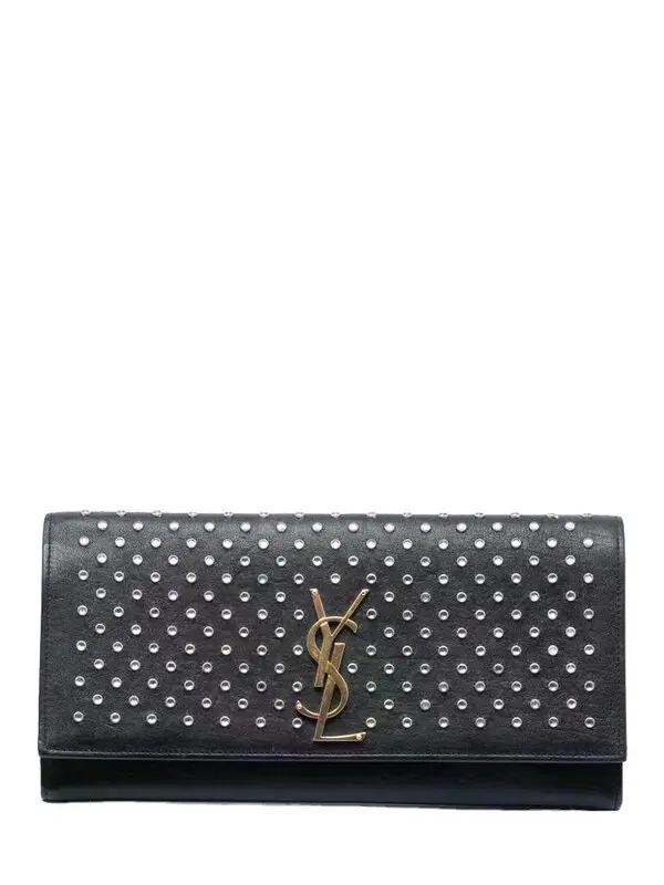 Saint Laurent 2015 Monogram Cassandre Clutch Bag - Black