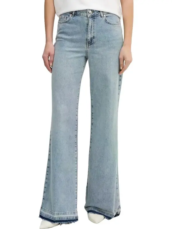 OUI Fringed Wide-leg Jeans - Blue