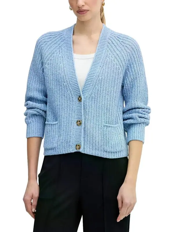 OUI Button Pocket Cardigan - Blue