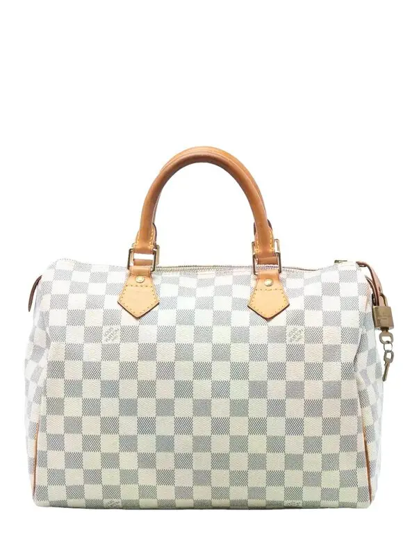 LOUIS VUITTON 2010 Damier Azur Speedy 30 Boston Bag - White