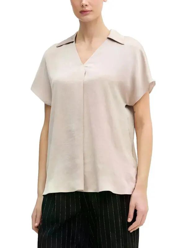 Joseph Ribkoff Collared V-neck Top - Neutrals