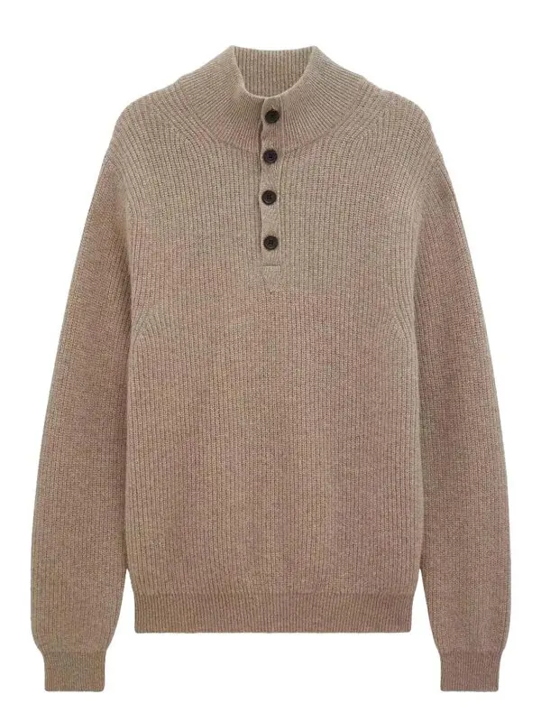 Pringle Of Scotland Turtleneck Ribbed Cashmere Sweater - Neutrals