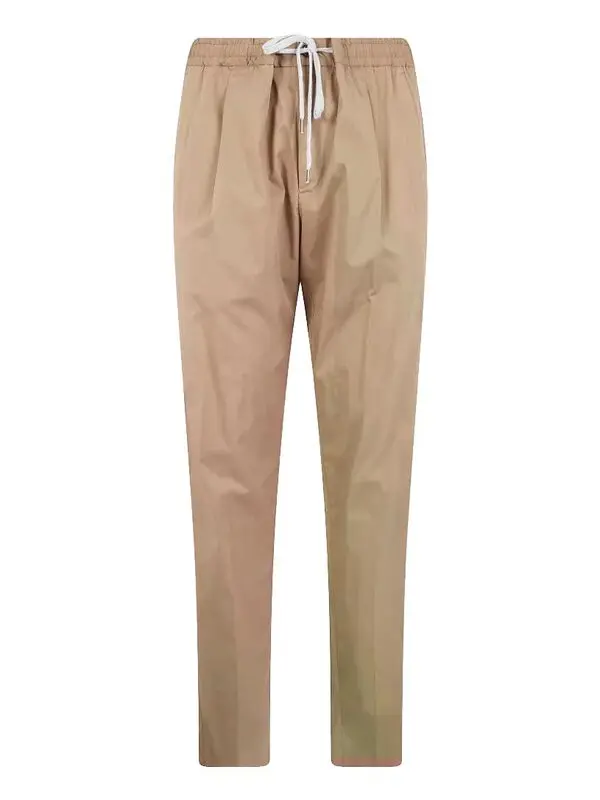 PT TORINO Pleated Drawstring Trousers - Neutrals