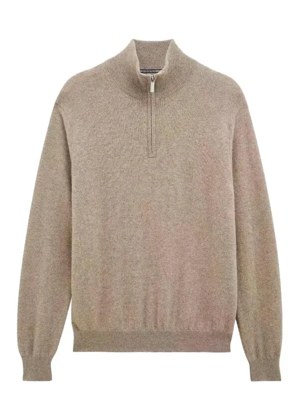 Pringle Of Scotland Quarter-zip Cashmere Sweater - Neutrals