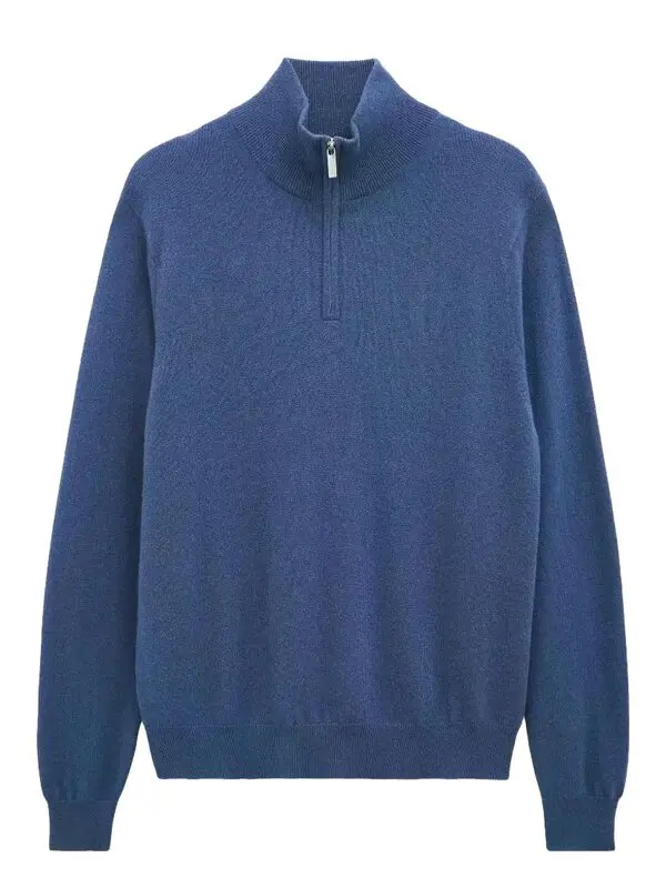 Pringle Of Scotland Quarter-zip Cashmere Sweater - Blue