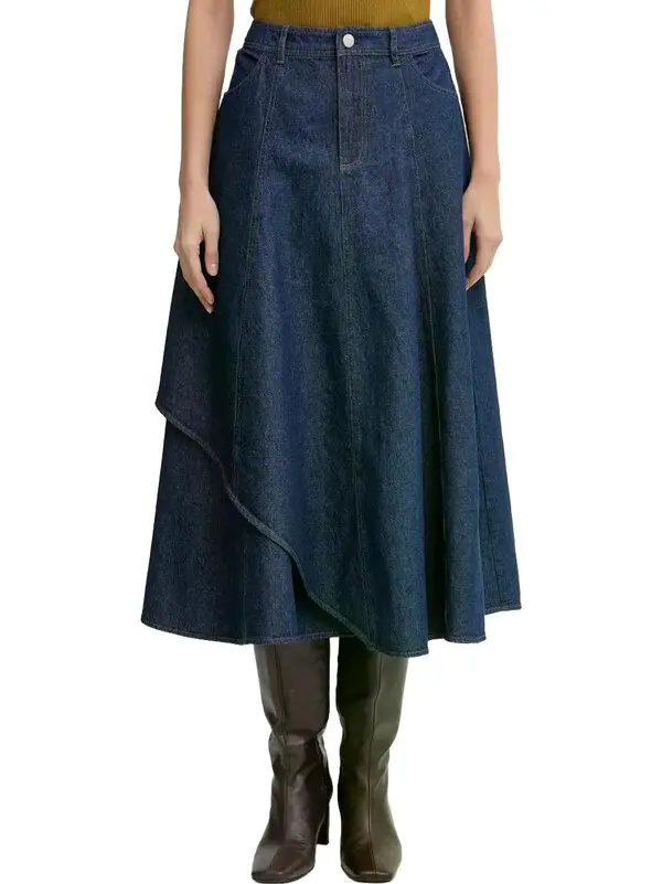 HOSS INTROPIA A-line Asymmetric Skirt - Blue