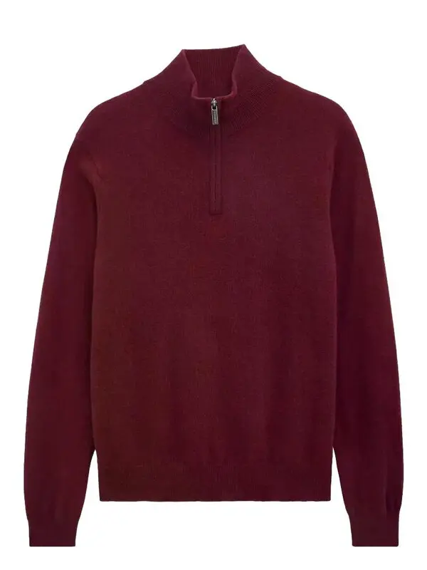 Pringle Of Scotland Quarter-zip Cashmere Sweater - Red