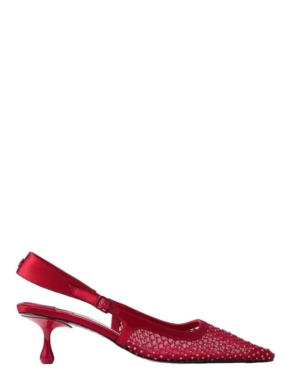 JIMMY CHOO Ruby Crystal Mesh And Satin Pumps - Red