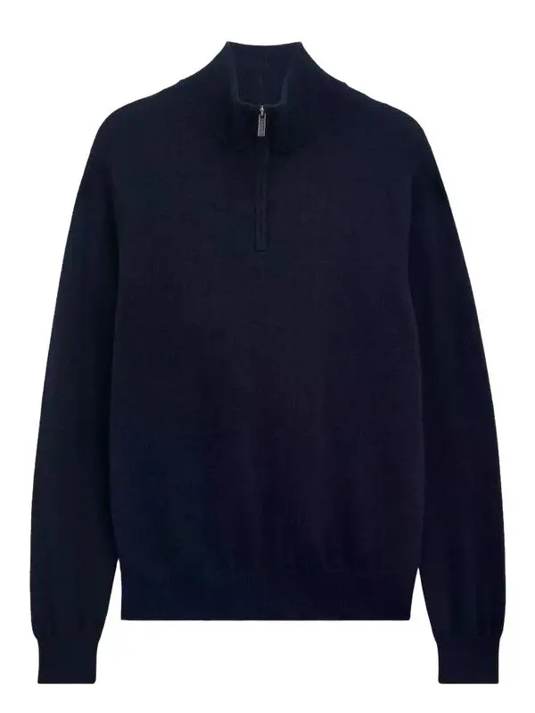 Pringle Of Scotland Quarter-zip Cashmere Sweater - Blue