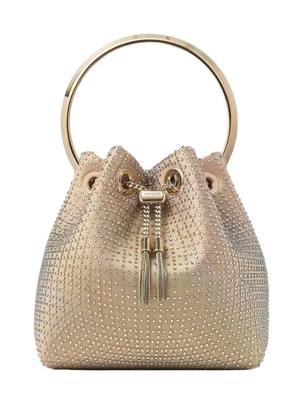 JIMMY CHOO Bon Bon Ring Handle Bucket Bag - Neutrals