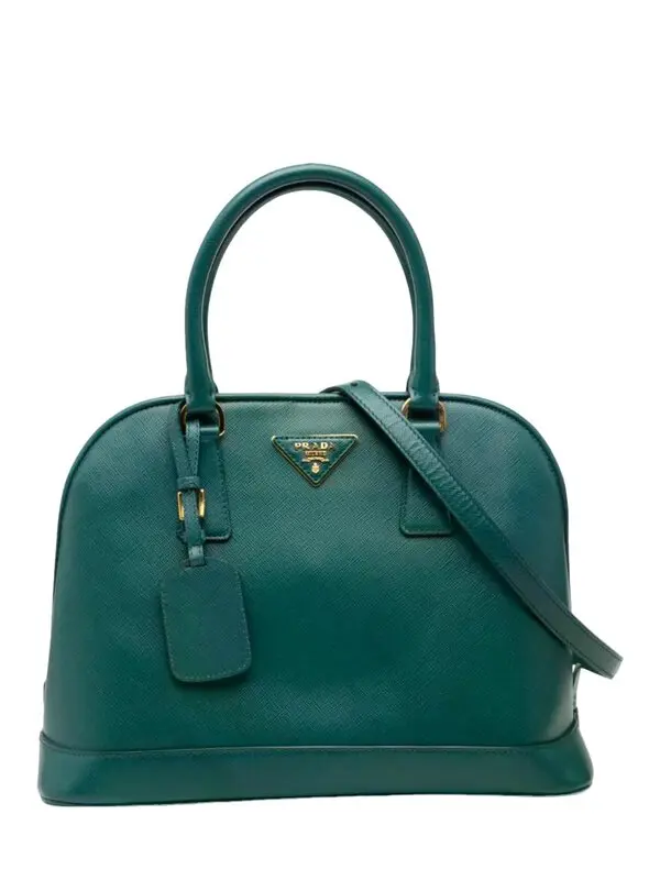 Prada Medium Saffiano Lux Open Promenade Satchel - Blue