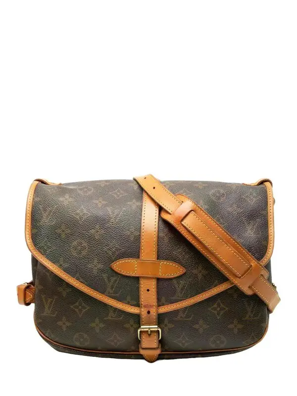 LOUIS VUITTON 1992 Monogram Saumur 30 Crossbody Bag - Brown