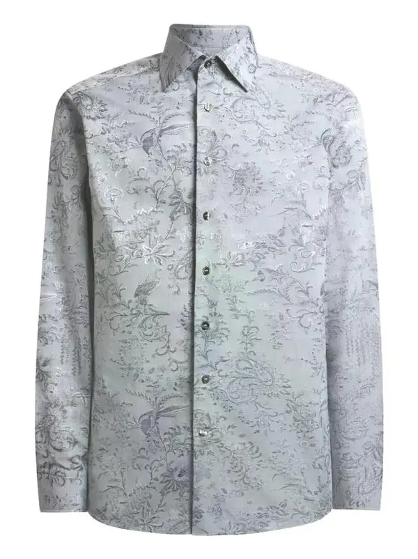 Etro Jacquard Floral Paisley Shirt - Grey