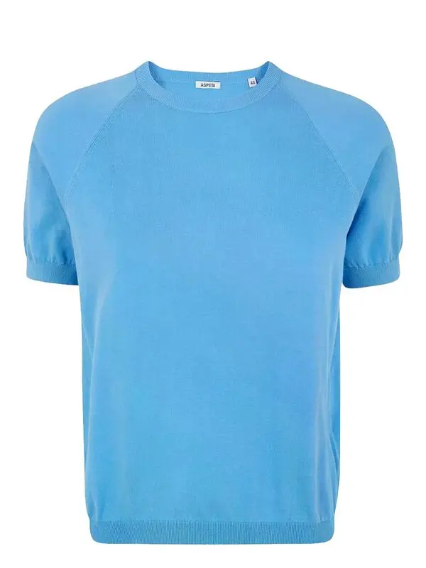 Aspesi Ribbed Short-sleeve T-shirt - Blue