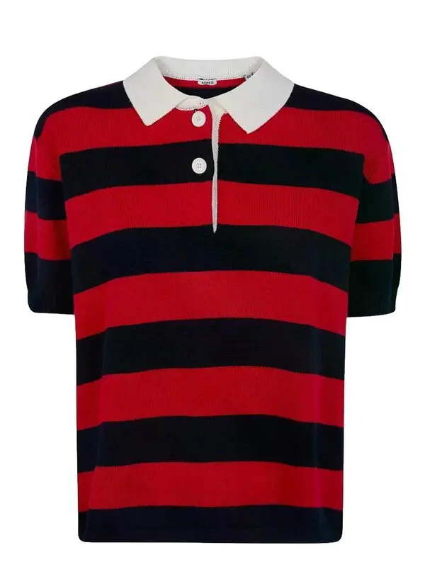 Aspesi Striped Polo Shirt - Red