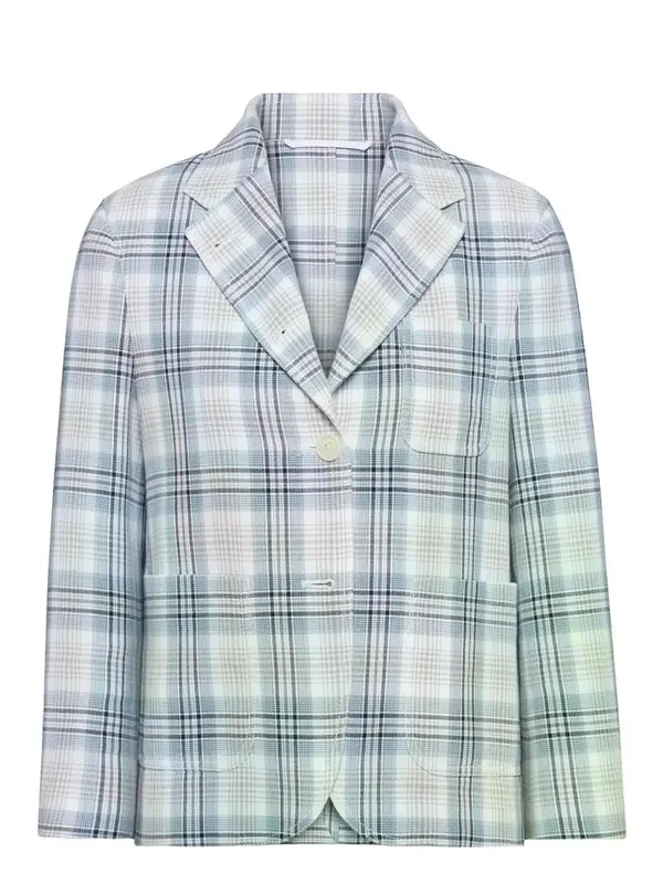 Thom Browne Plaid Single-breasted Blazer - White