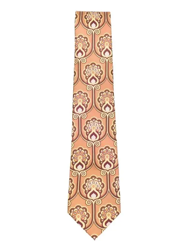 Drole De Monsieur Tapisserie Patterned Tie - Brown