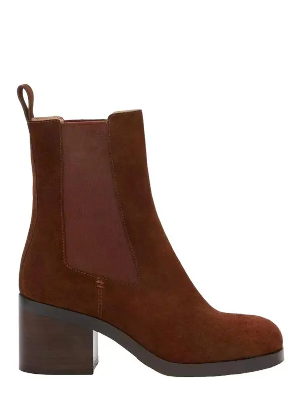 ODISSI Grace Stacked Chelsea Bootie - Brown