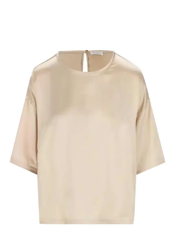 Brunello Cucinelli Boxy Top - Neutrals