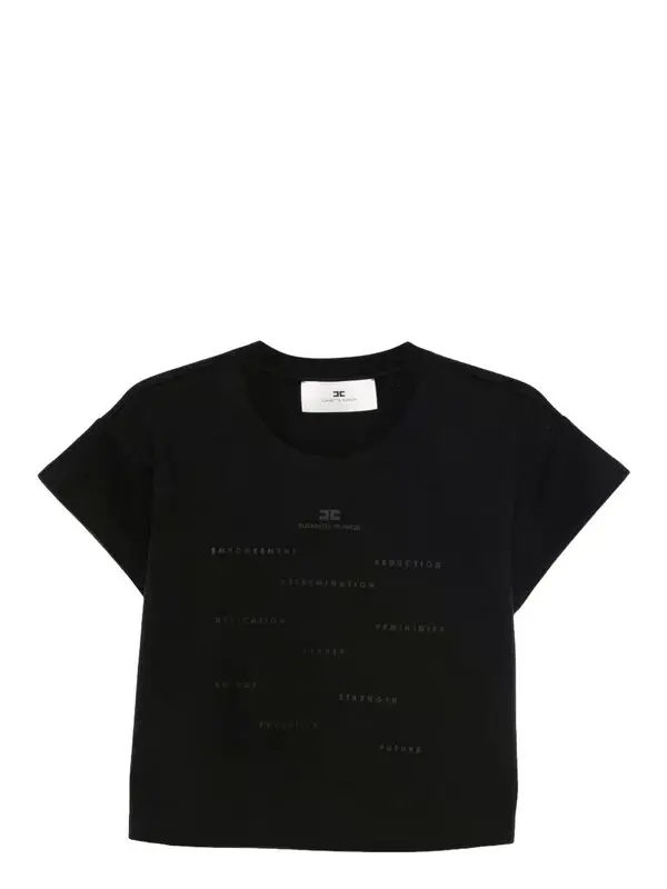 Elisabetta Franchi Text-graphic T-shirt - Black