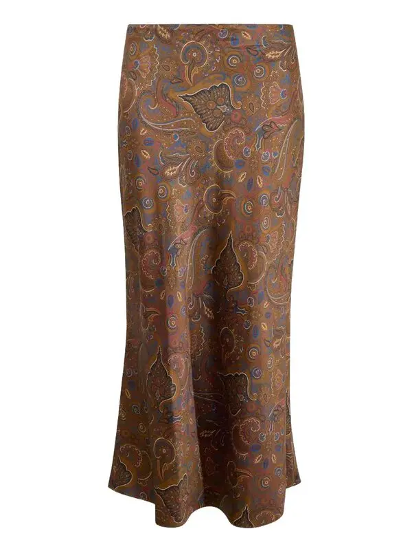 Veronica Beard Clover Paisley-pattern Midi Skirt - Brown