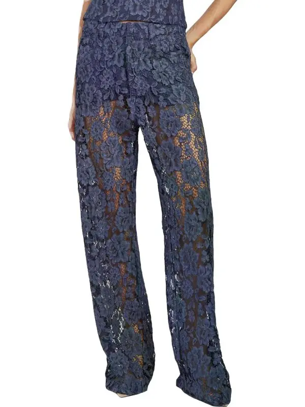 Federica Tosi Lace Five-pocket Trousers - Blue