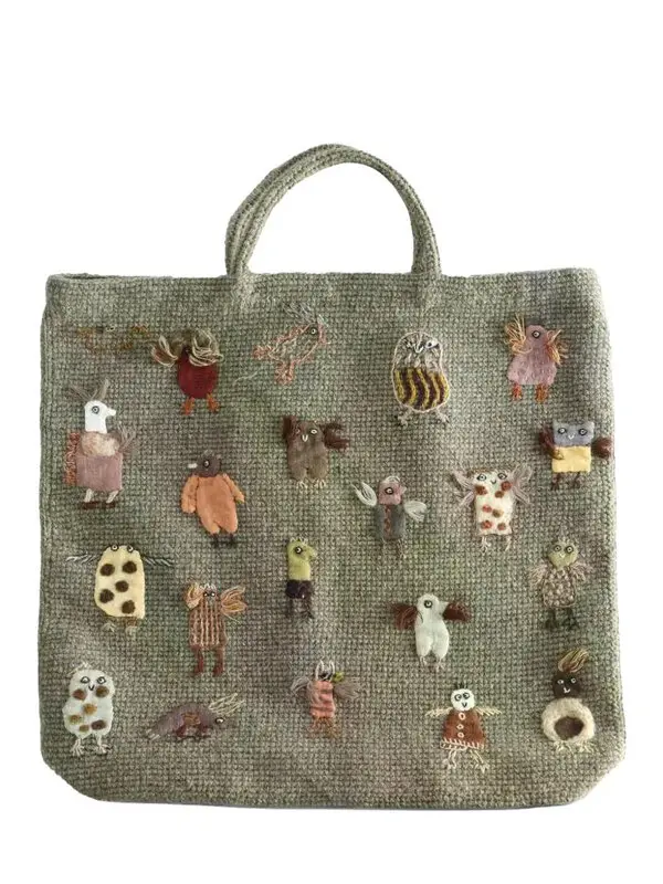 SOPHIE DIGARD Animal-appliqué Tote Bag - Green