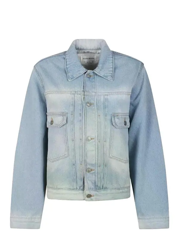 Victoria Beckham Logo-patch Denim Jacket - Blue