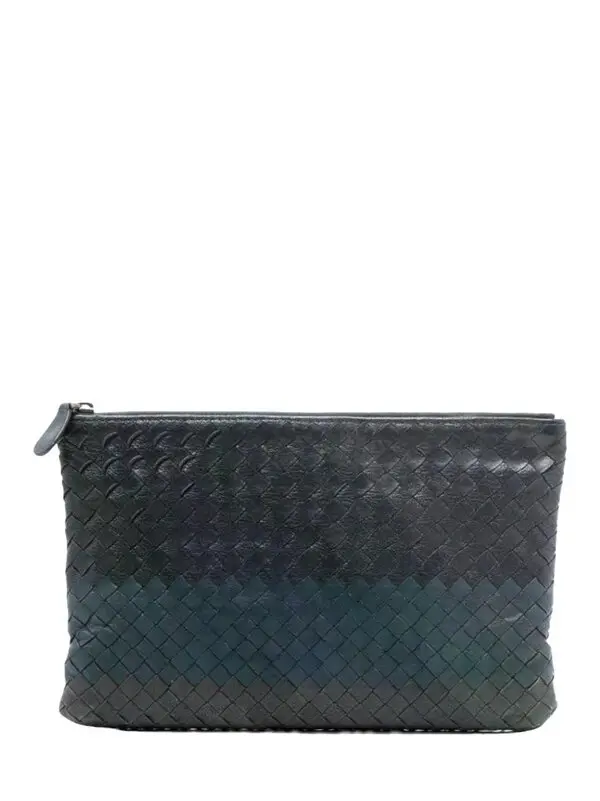 Bottega Veneta 2012-2025 Tricolor Nappa Intrecciato Clutch Bag - Black