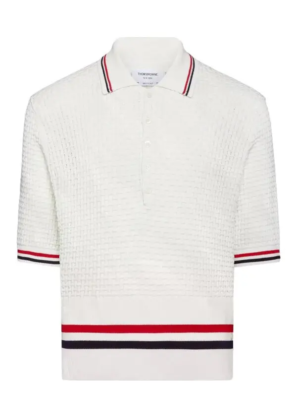 Thom Browne Stripe Polo Shirt - White