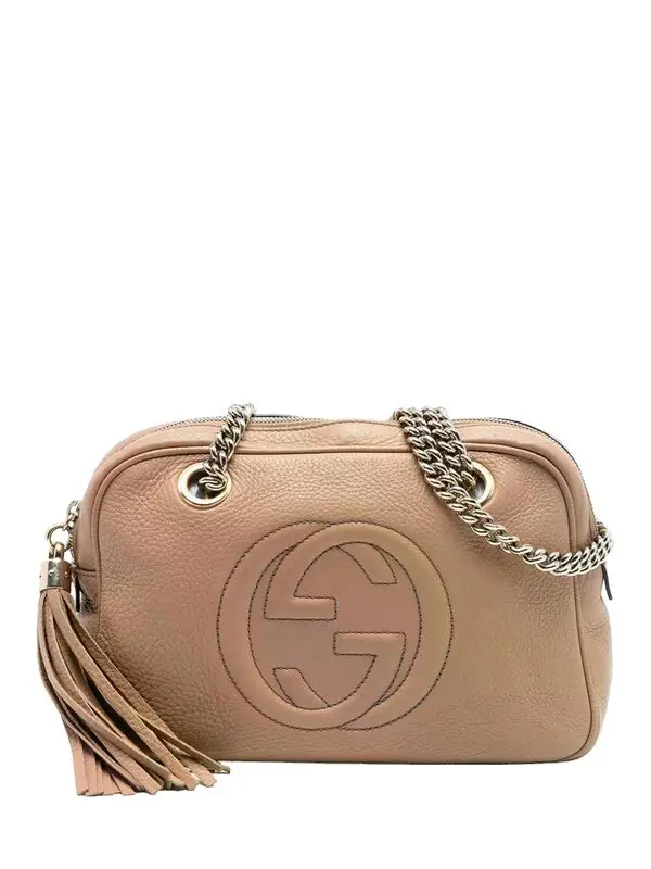 Gucci 2016-2026 Pebbled Leather Soho Chain Shoulder Bag - Brown