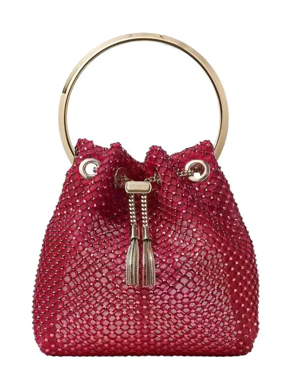JIMMY CHOO Crystal Mesh Top-handle Bag - Red