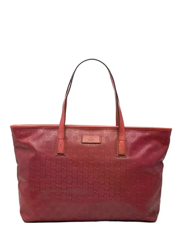 Gucci Gg Imprime Coated Canvas Tote Bag - Red