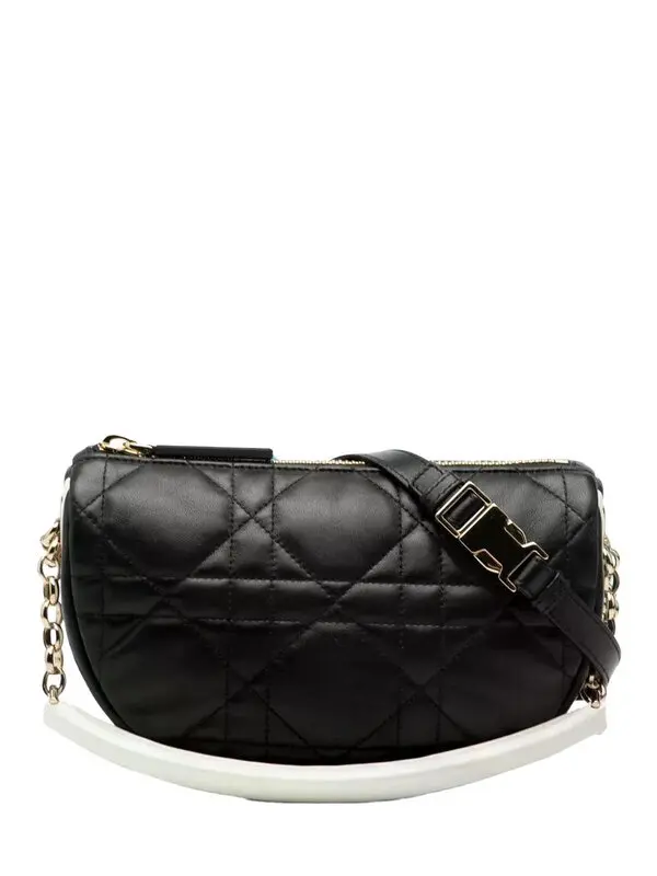 Dior 2021 Small Lambskin Cannage Vibe Hobo Satchel - Black