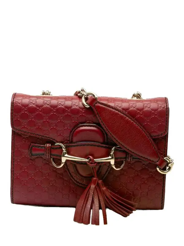 Gucci Mini Microissima Emily Crossbody Bag - Red