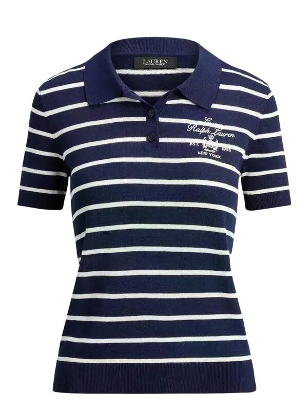 Ralph Lauren Striped Polo Shirt - Blue