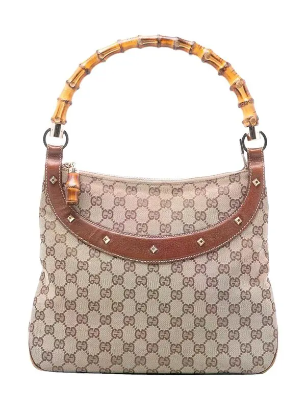Gucci Gg Canvas Bamboo Anita Handbag - Brown